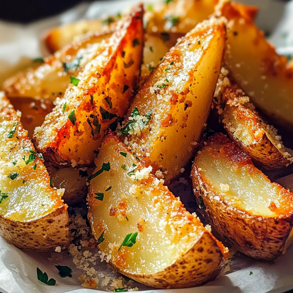 Irresistible Baked Garlic Parmesan Potato Wedges Recipe