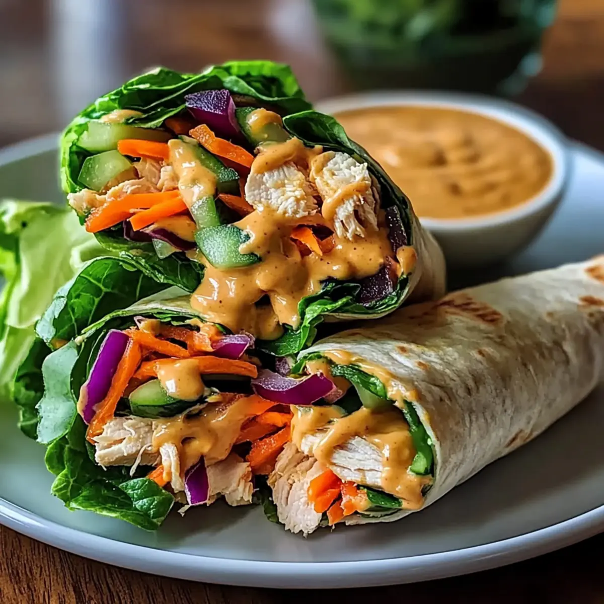 Irresistible Thai Peanut Chicken Wraps: Quick & Healthy Delight