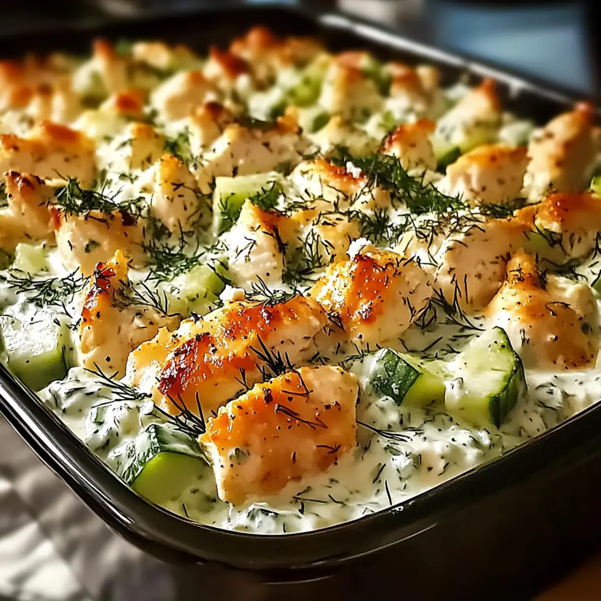 Easy Dump-and-Bake Chicken Tzatziki Casserole - Delicious Comfort