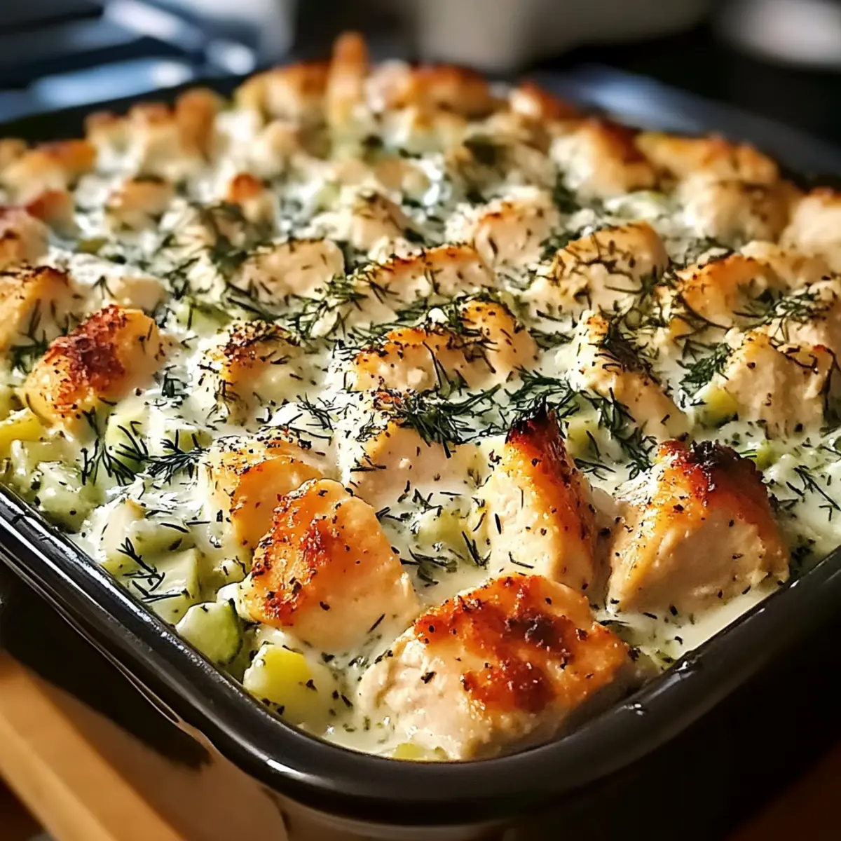 Easy Dump-and-Bake Chicken Tzatziki Casserole - Delicious Comfort